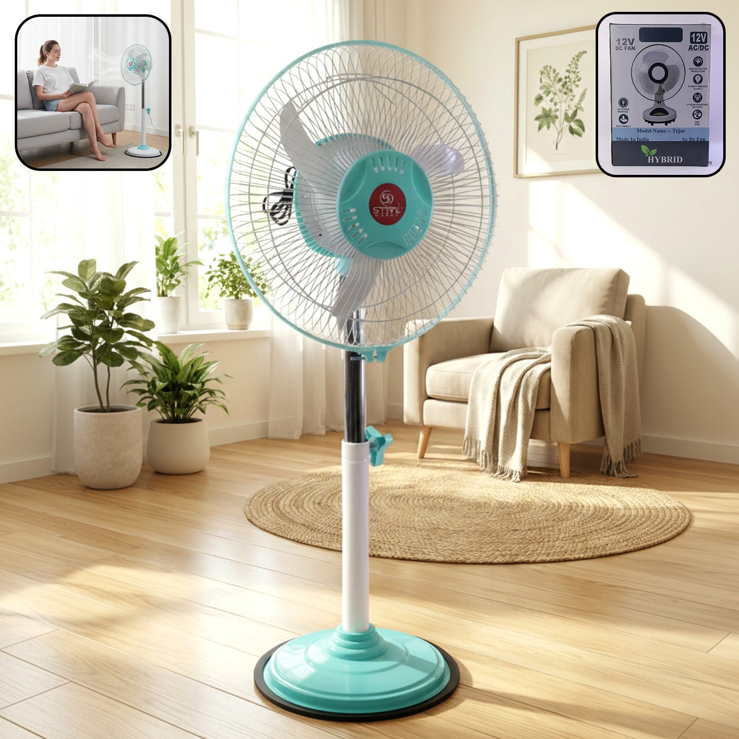 12V DC Hybrid Pedestal Table Fan – gambitproduct.com