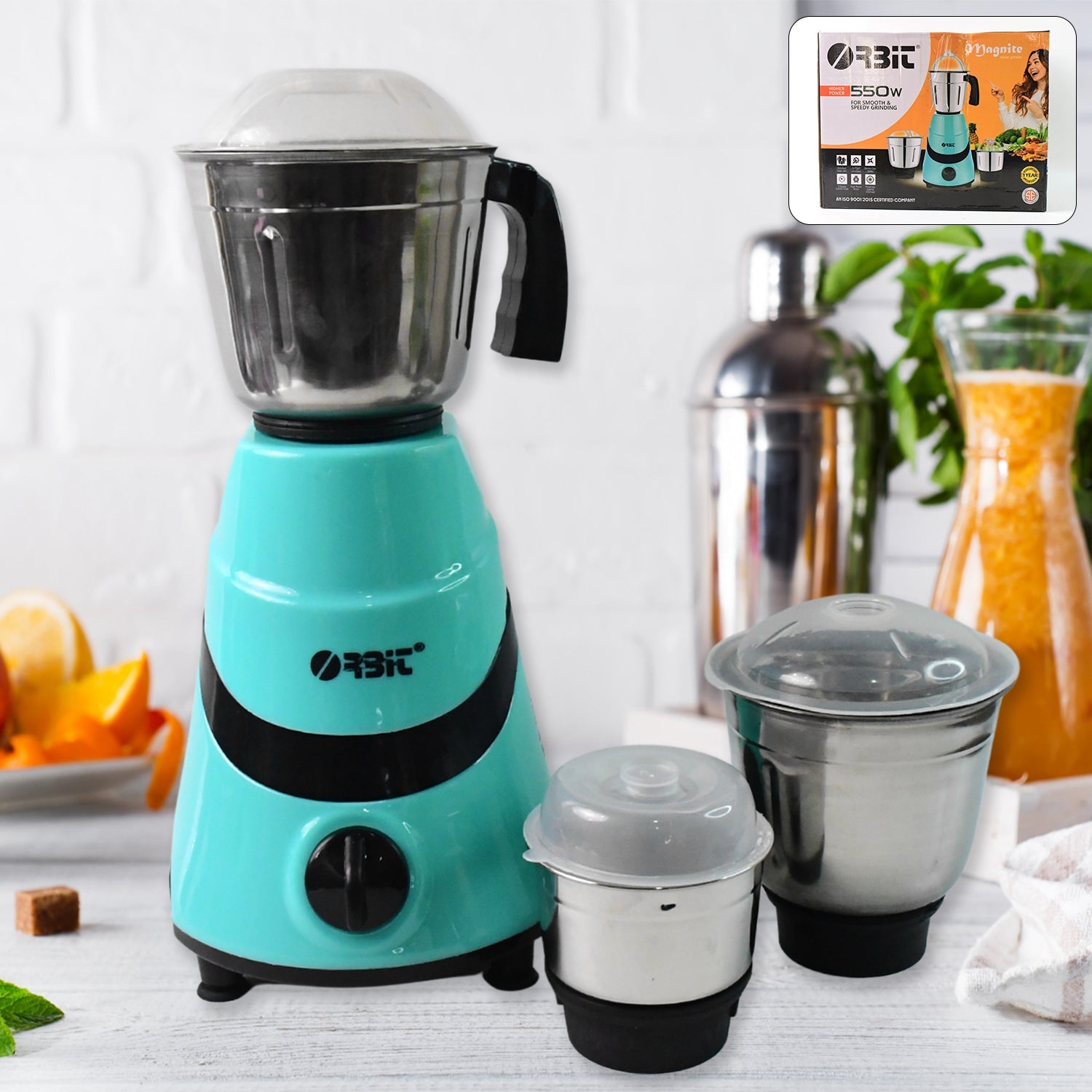 Shop Orbit 550W Mixer Grinder – 3 SS Jars & Safe Motor – gambitproduct.com