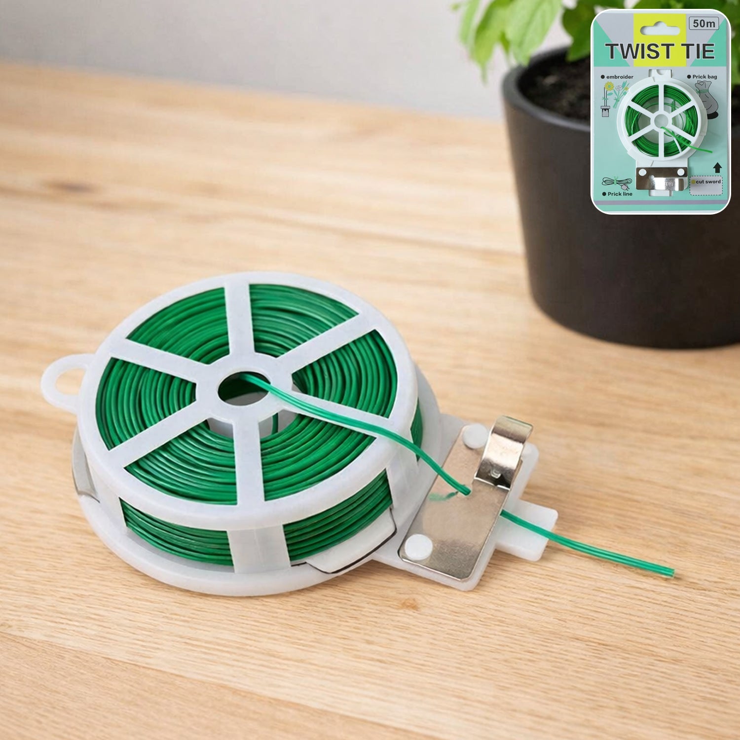 Reusable Green Twist Tie Roll (50 Meter Length) – gambitproduct.com