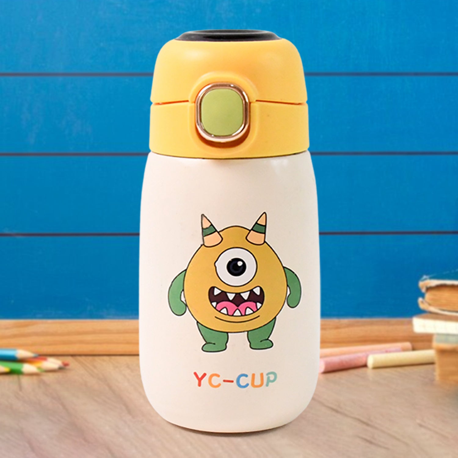 Stainless Steel Single Wall Insulated Flip Lid Kids Water Bottle (300 ...