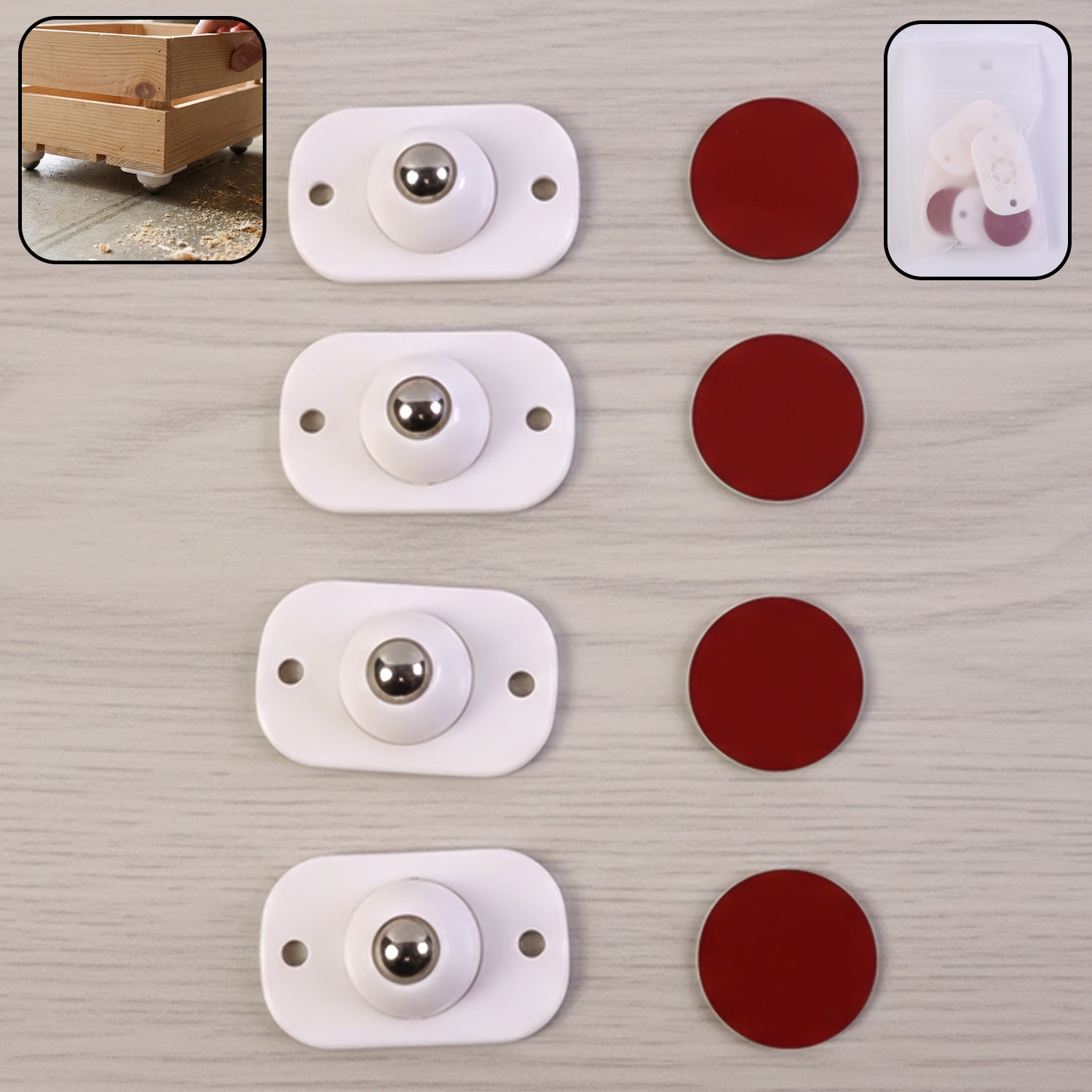 Heavy-Duty Furniture Moving Roller Mini Wheels (4 Pc Set ...