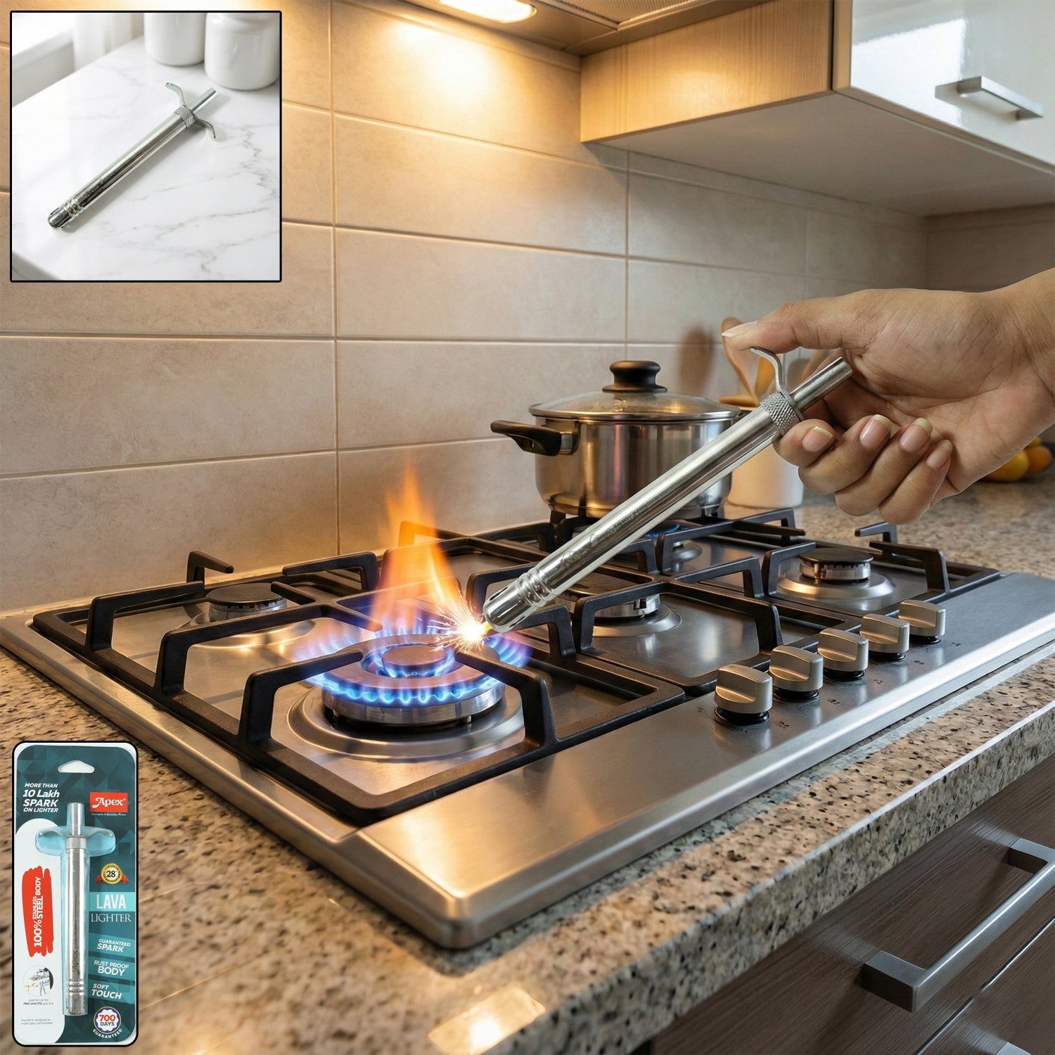 Manual Stainless-Steel Gas Stove Spark Lighter (1 Pc) – gambitproduct.com