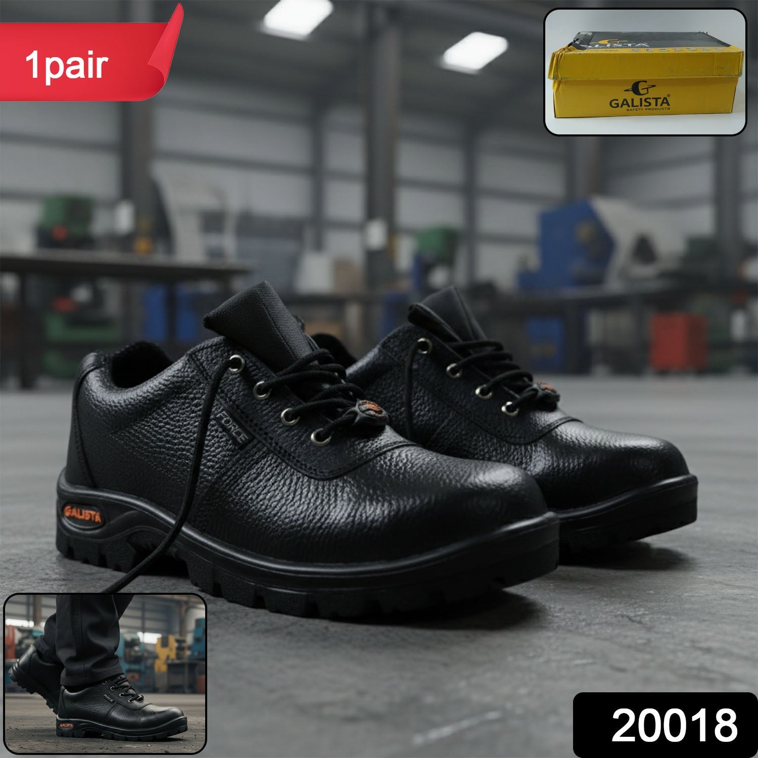 Industrial Safety Shoes with Steel Toe Protection and Anti-Slip Sole ...