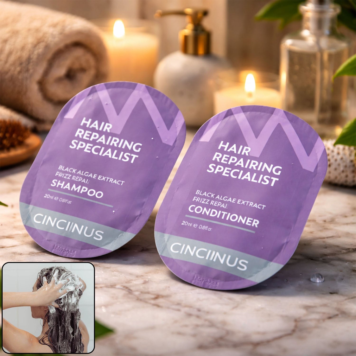 Hair Repair Shampoo and Conditioner Combo Sachet Set (2 Pc, 20ML Each ...
